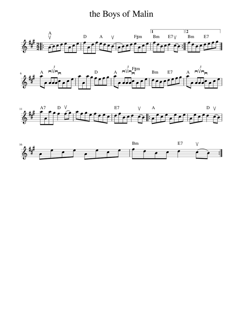 the Boys of Malin Sheet music for Piano (Solo) Easy | Musescore.com