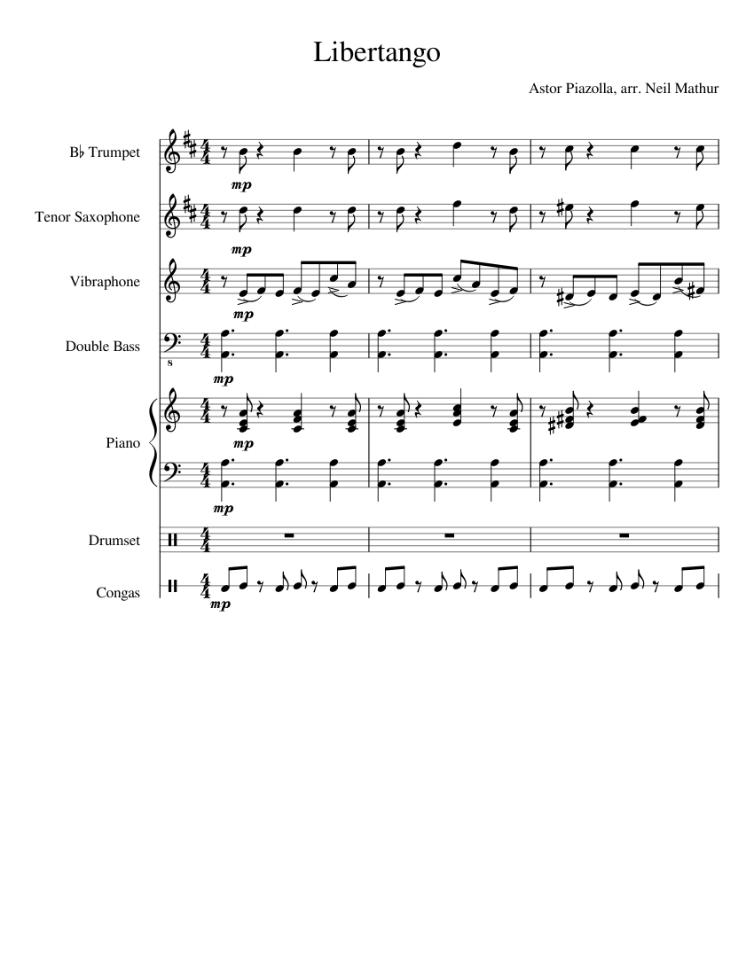 Libertango Sheet music for Piano, Trumpet other (Solo) | Musescore.com