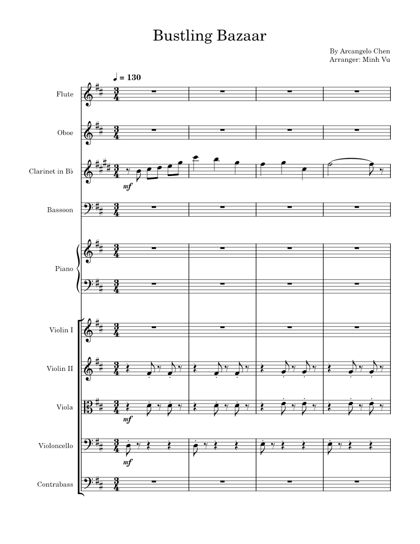 Bustling Bazaar - HOYO-MiX Sheet Music for Piano, Flute, Oboe, Bassoon ...