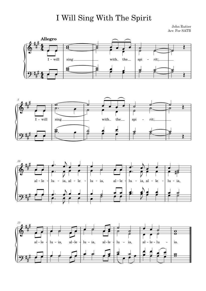 I will sing with the spirit – John Rutter Arr. For SATB Sheet Music for ...