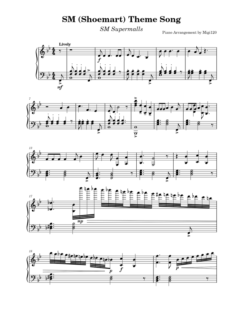 SM Theme Song ~ We've Got It All For You Sheet music for Piano (Solo ...