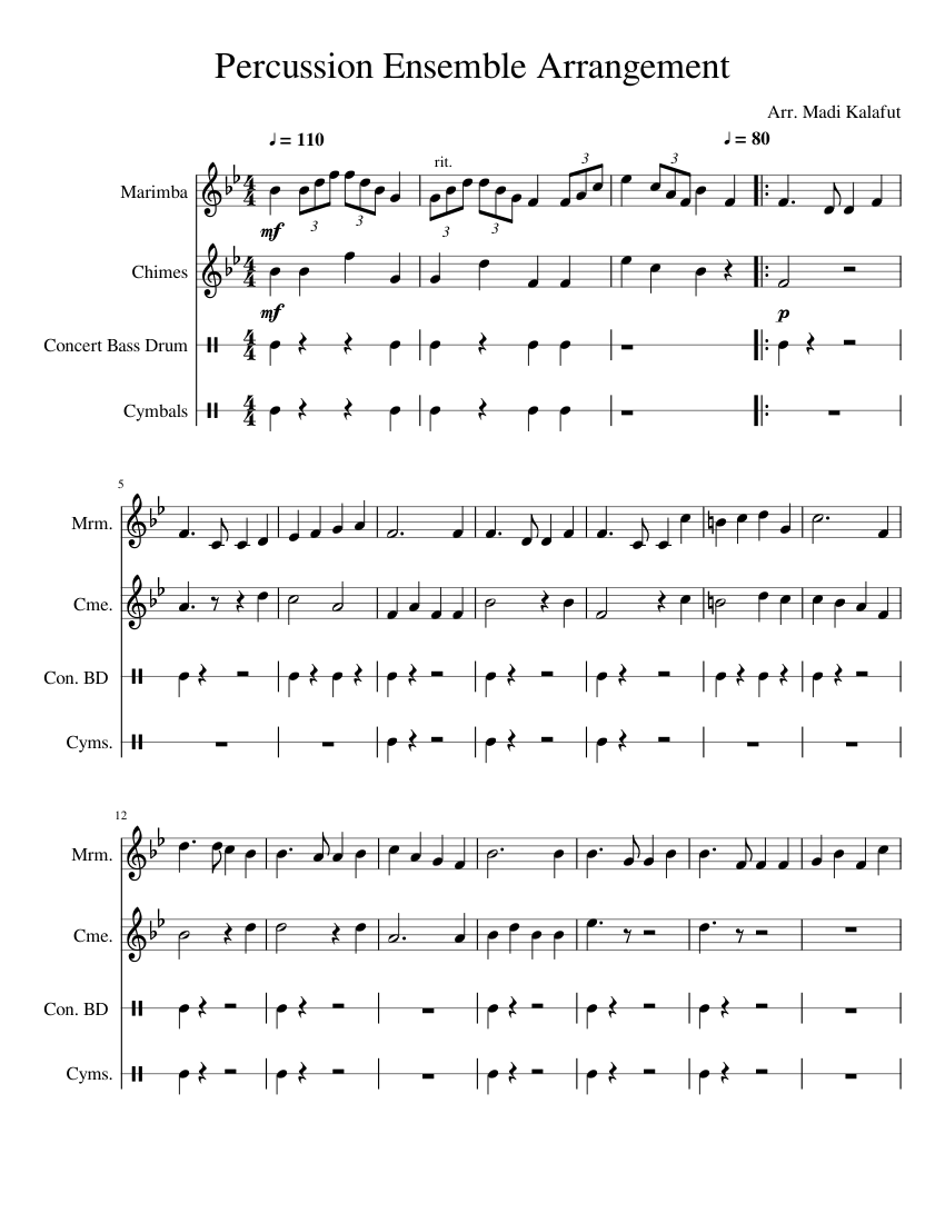 Percussion Ensemble Arrangement FINAL - piano tutorial