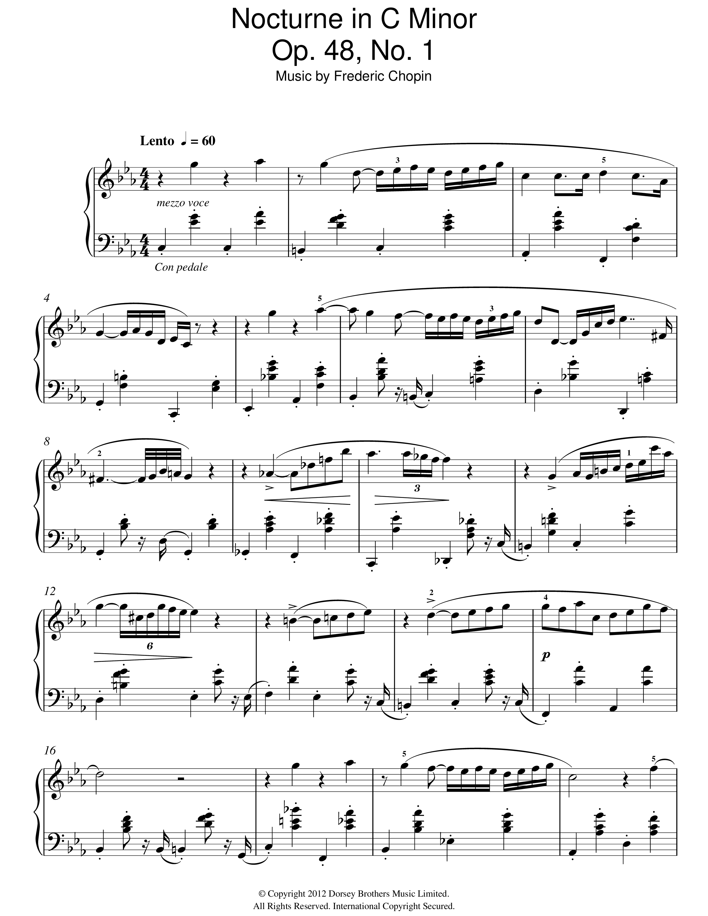 Play Official version of Nocturne In C Minor Op. 48, No. 1 Sheet Music ...
