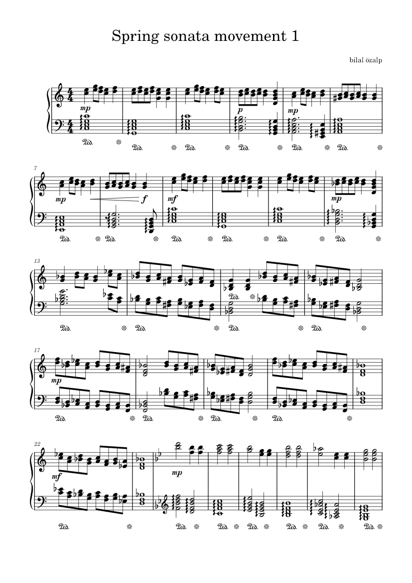 Spring sonata movement 1 Sheet music for Piano (Solo) | Musescore.com