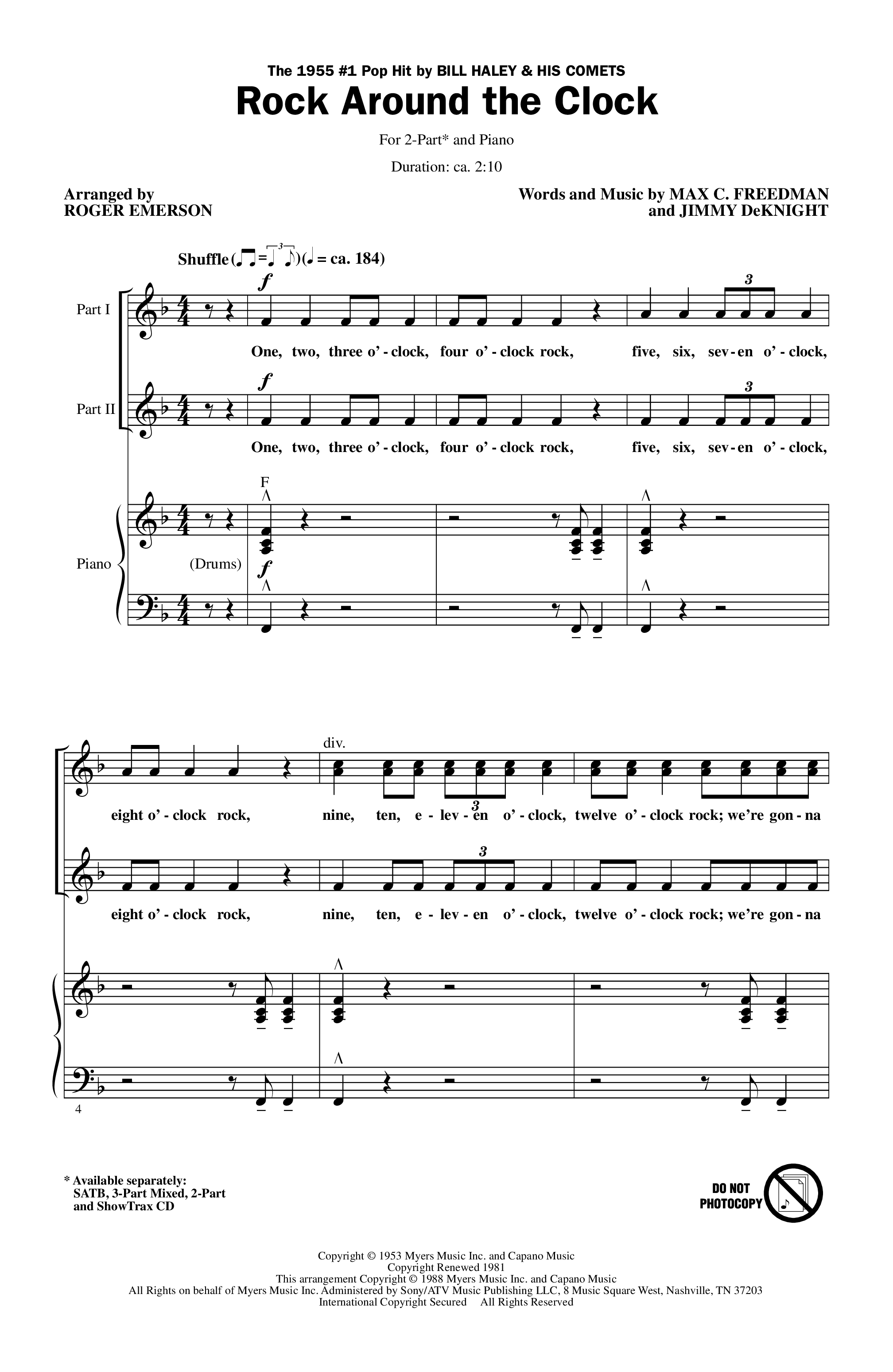 Play Official version of Rock around the clock Sheet Music by Bill ...