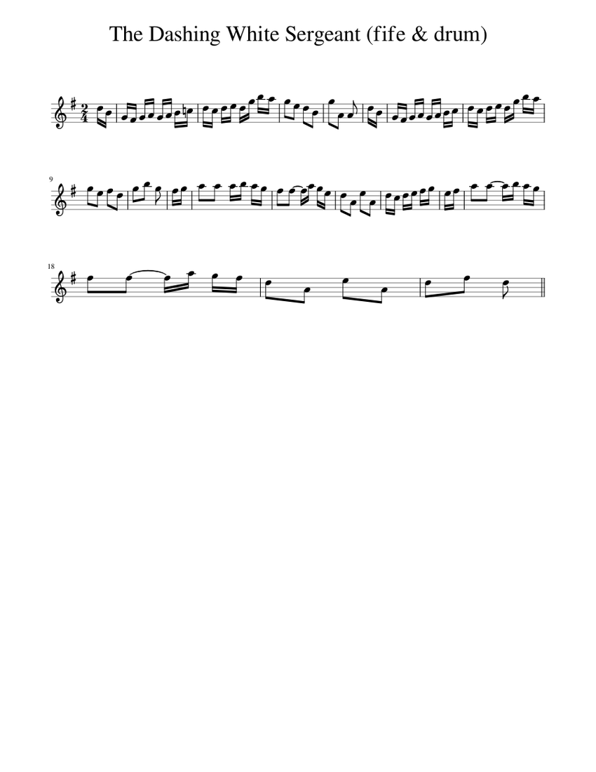 The Dashing White Sergeant (fife & drum) Sheet music for Piano (Solo ...