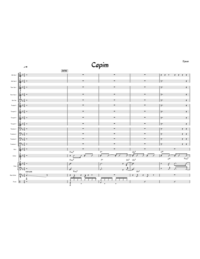 CAPIM – Djavan capim final Sheet music for Piano, Trombone, Vocals ...