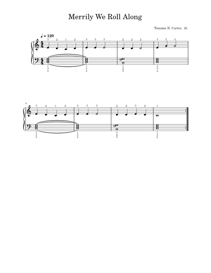 Merrily We Roll Along Sheet music for Piano (Solo) | Musescore.com