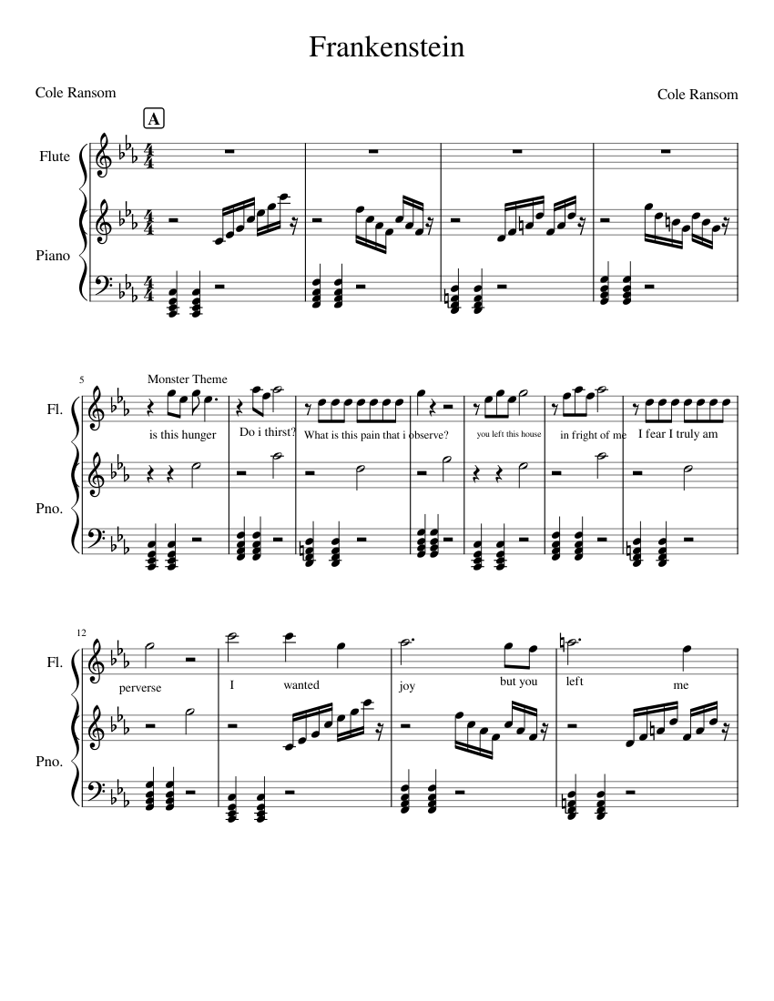 Frankenstein Sheet music for Piano, Flute (Solo) | Musescore.com