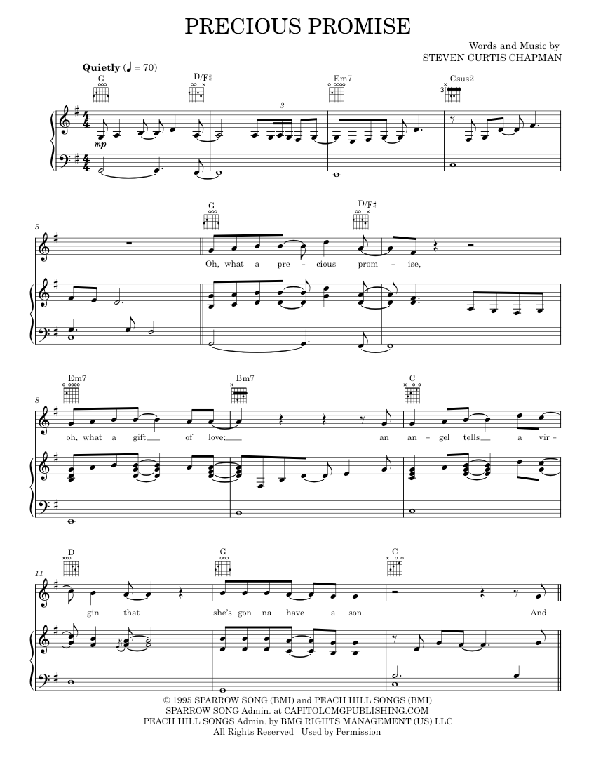 precious promise Sheet music for Piano, Vocals by Steven Curtis Chapman ...