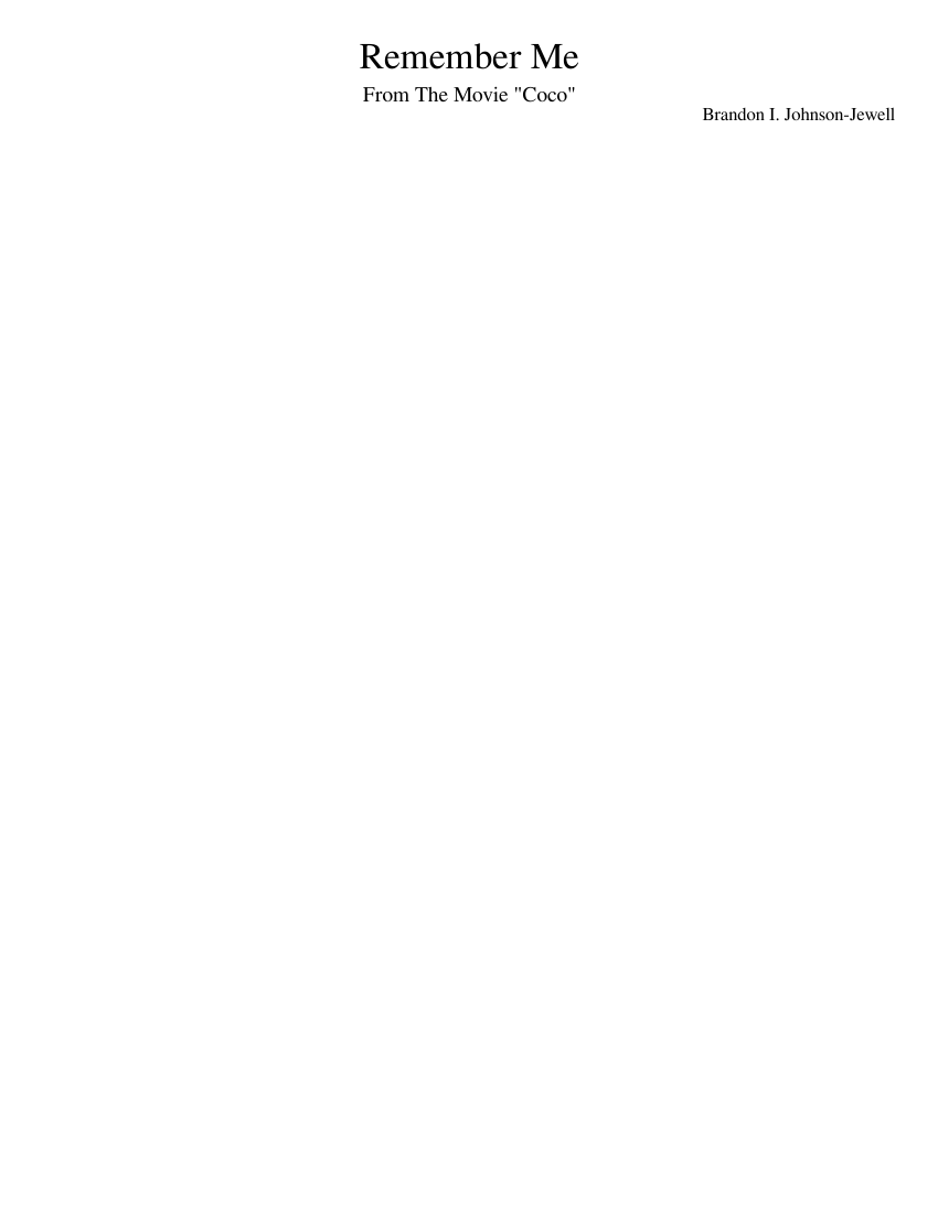 Remember Me Sheet music for Trombone, Euphonium, Mellophone, Flute ...