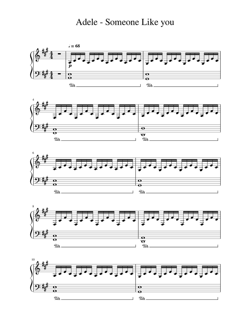 Adele Someone Like You Sheet music for Piano (Solo) Easy | Musescore.com