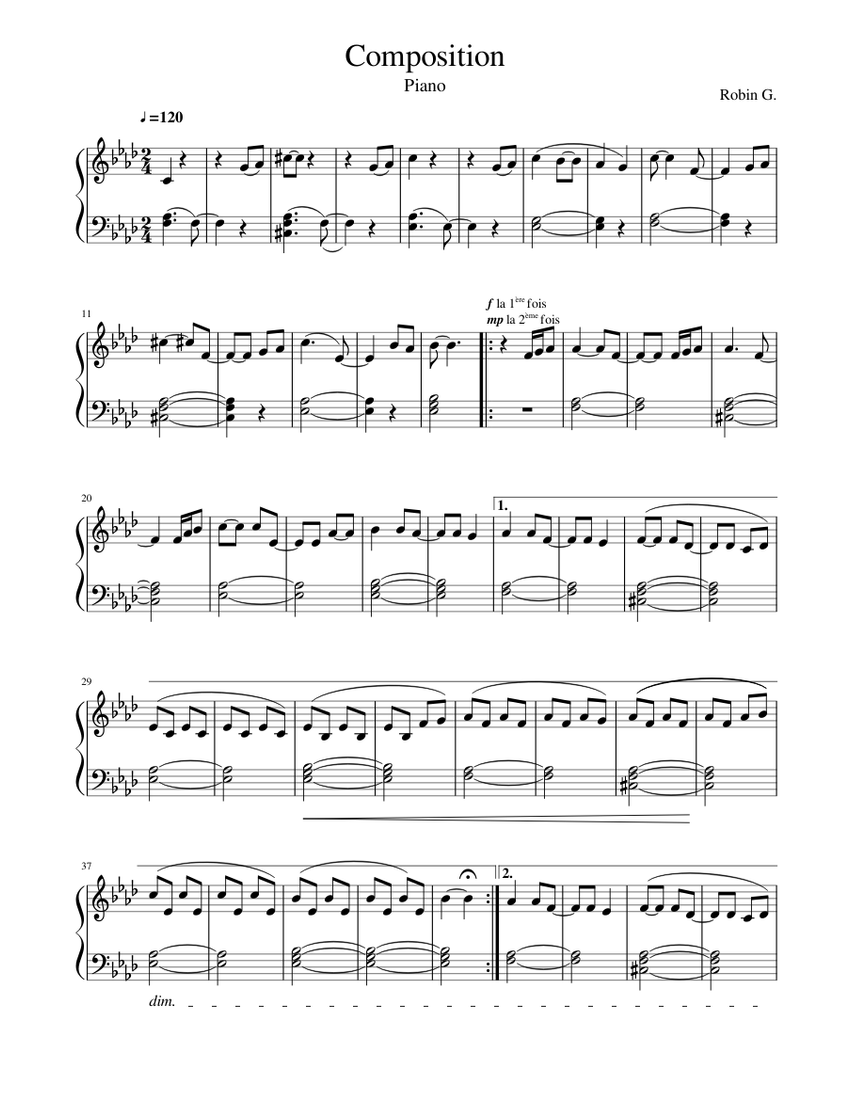 Composition Sheet music for Piano (Solo) Easy | Musescore.com