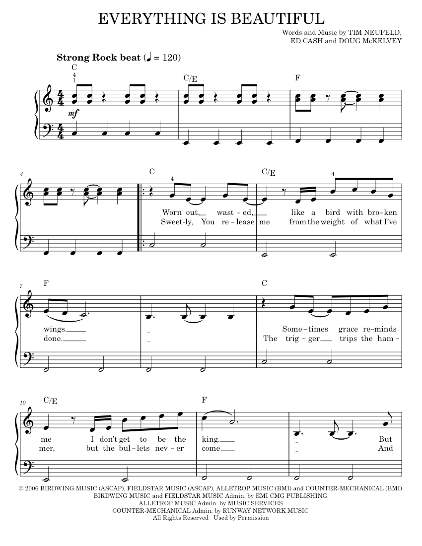 Play Official version of Everything is beautiful sheet music by ...
