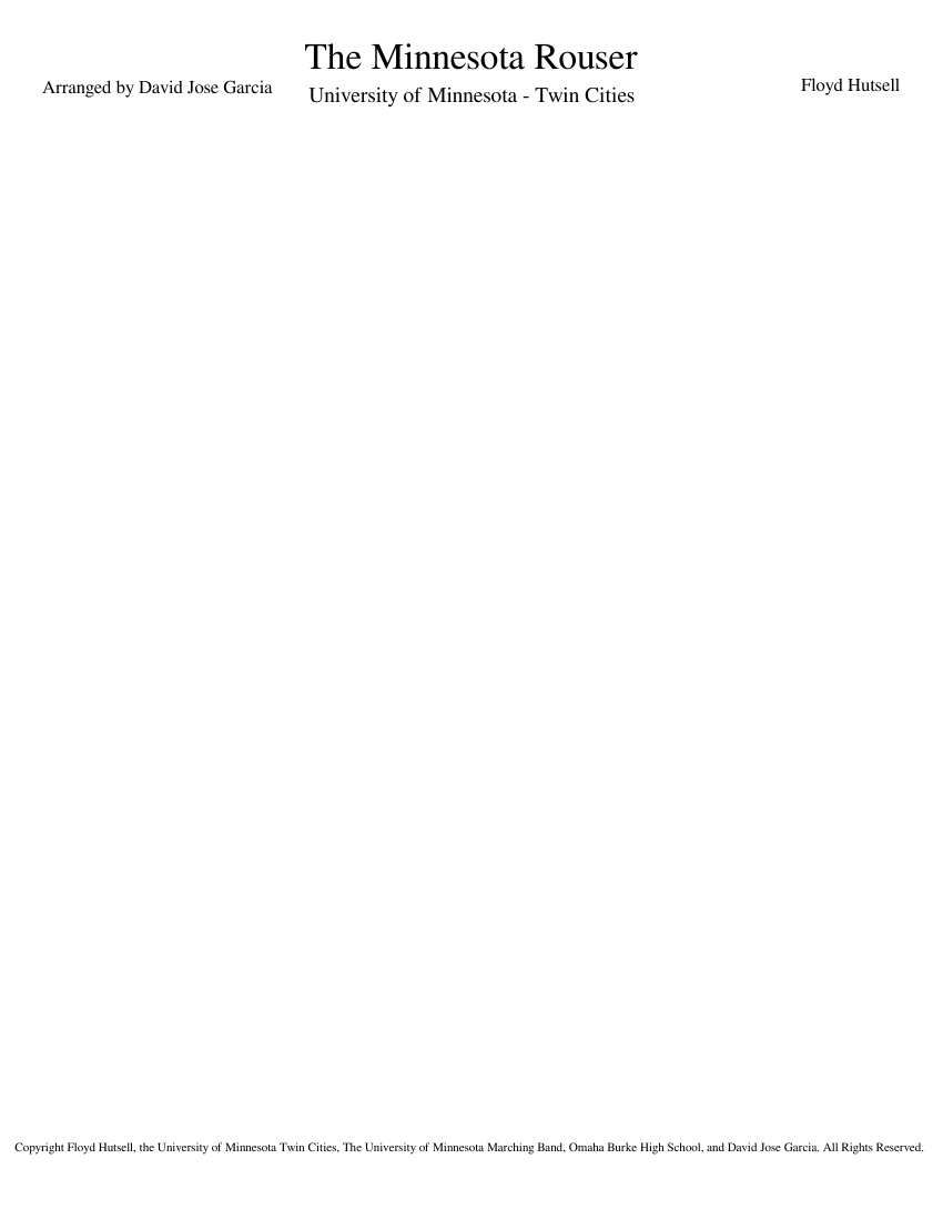 The Minnesota Rouser Sheet music for Trombone, Tuba, Flute, Clarinet in ...