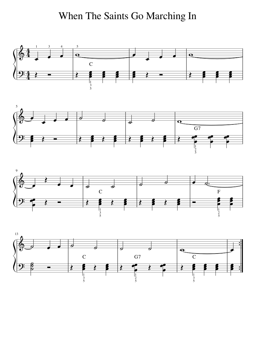 When The Saints Go Marching In Sheet music for Piano (Solo) Easy ...