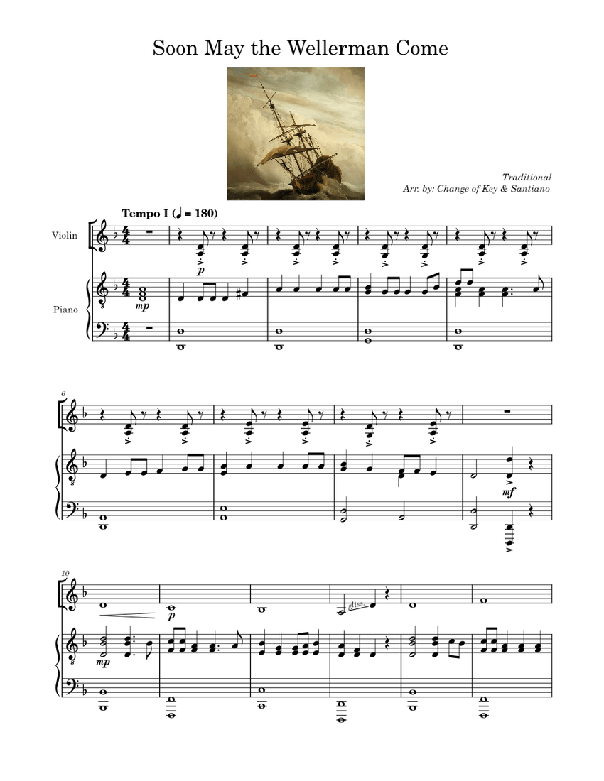 Soon May the Wellerman Come (for violin and piano) [Shanty] Sheet music ...