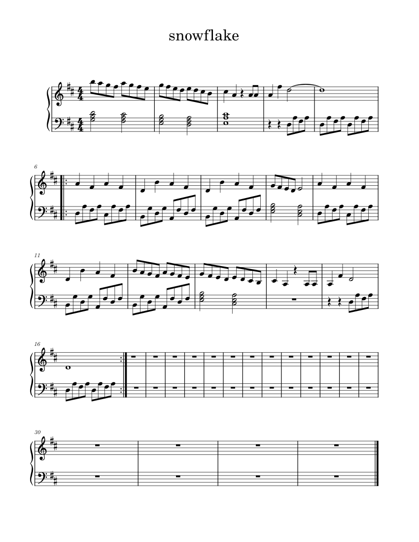 Little snowflake – Misc Children Sheet music for Piano (Solo) Easy ...