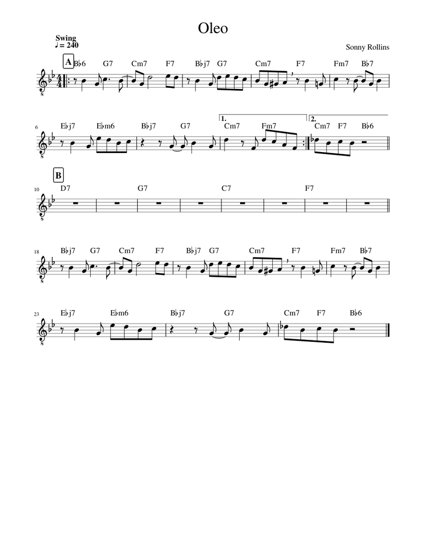 Oleo Sheet music for Guitar (Solo) | Download and print in PDF or MIDI ...