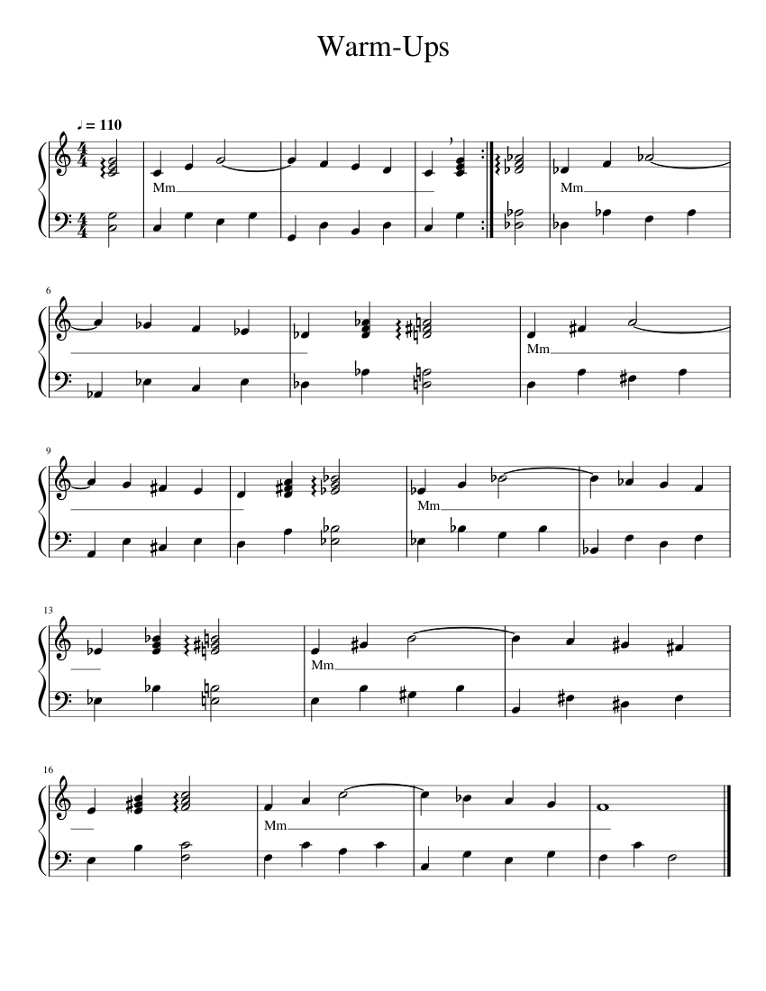 Warm-Ups Sheet music for Piano (Solo) | Musescore.com