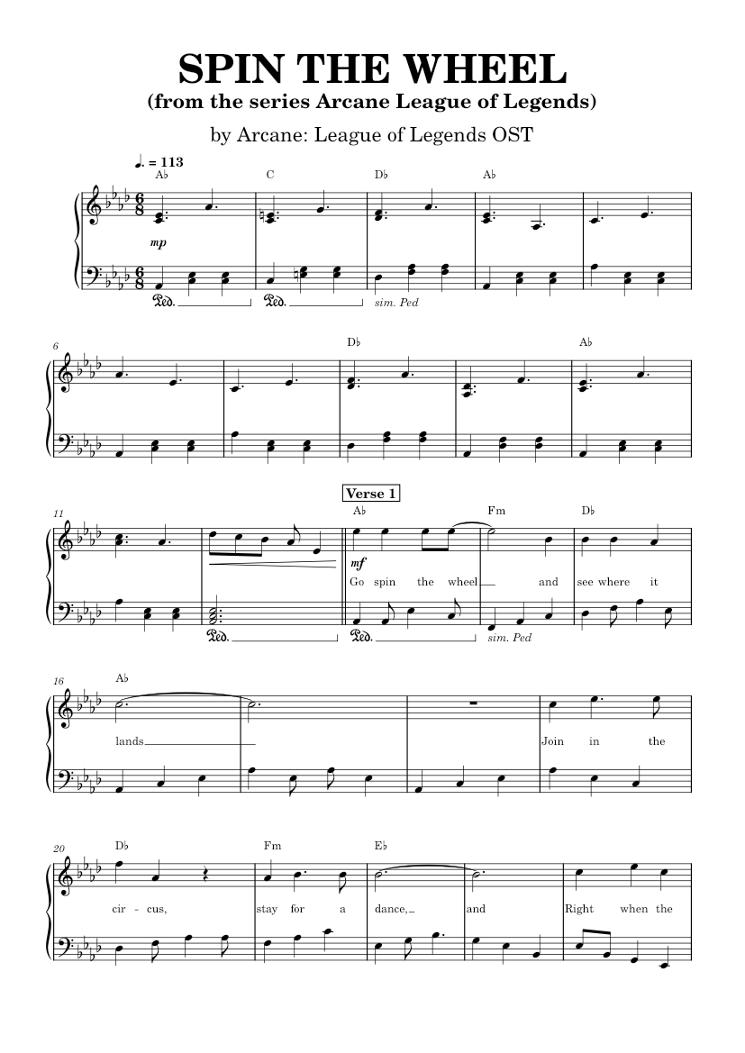 Play Official version of Spin The Wheel Sheet Music by League of ...