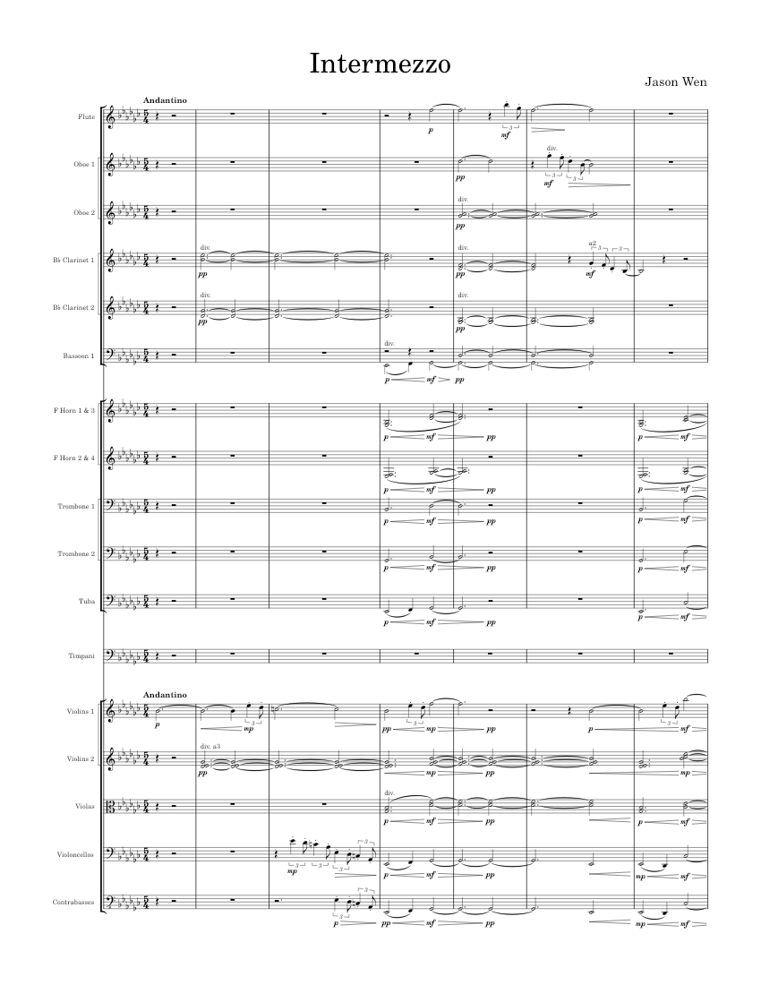Intermezzo Sheet music for Trombone, Tuba, Flute, Oboe & more ...