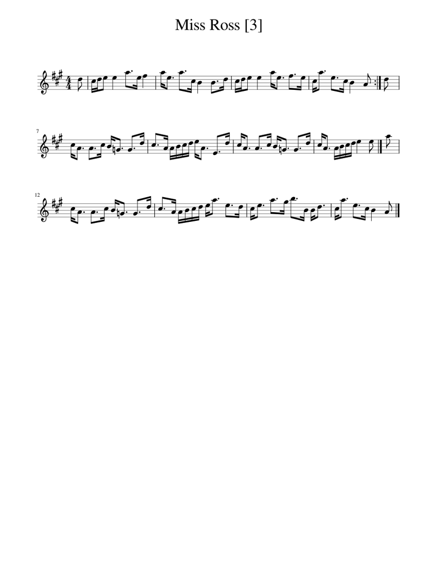 Miss Ross Sheet music for Piano (Solo) | Musescore.com