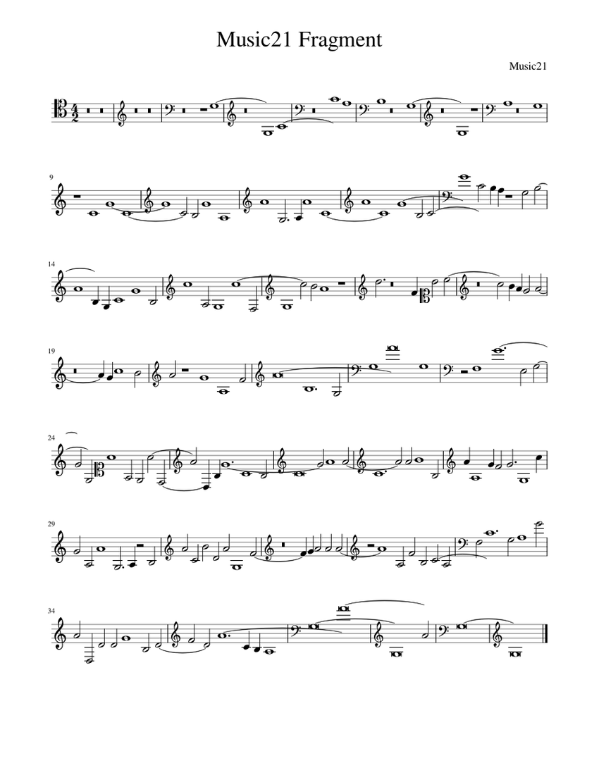 Music21 Fragment - piano tutorial