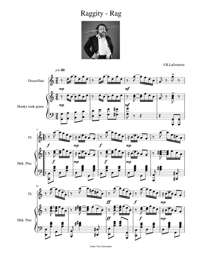 Raggity - Rag Sheet music for Piano, Flute (Solo) | Musescore.com