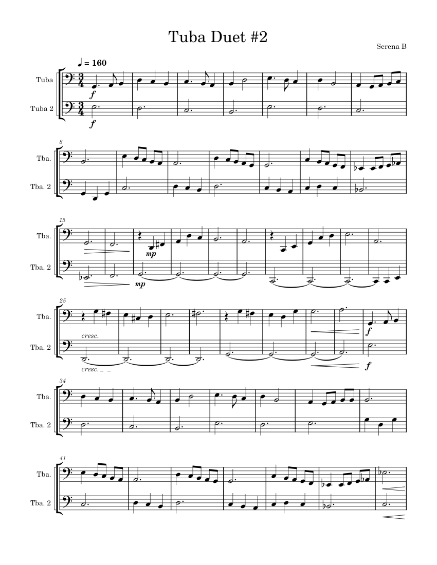 Tuba Duet #2 Sheet music for Tuba (Brass Duet) | Musescore.com
