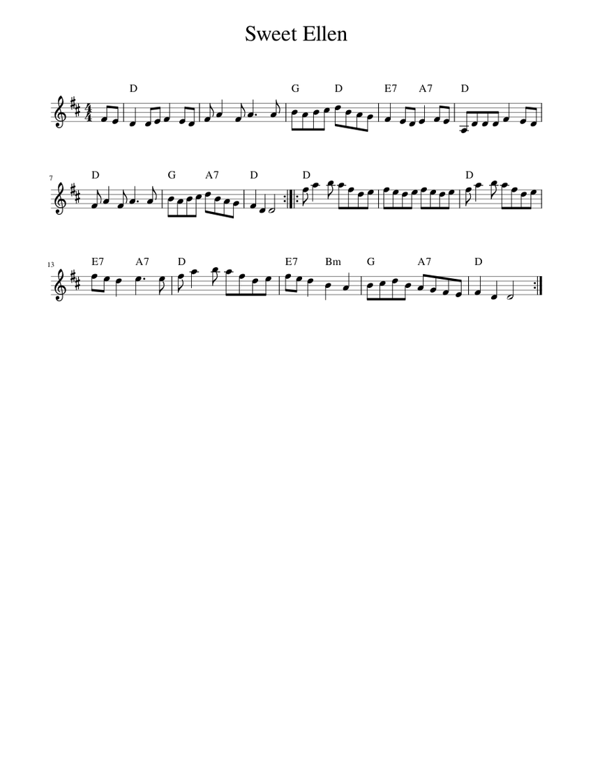 Sweet Ellen Sheet music for Piano (Solo) Easy | Musescore.com