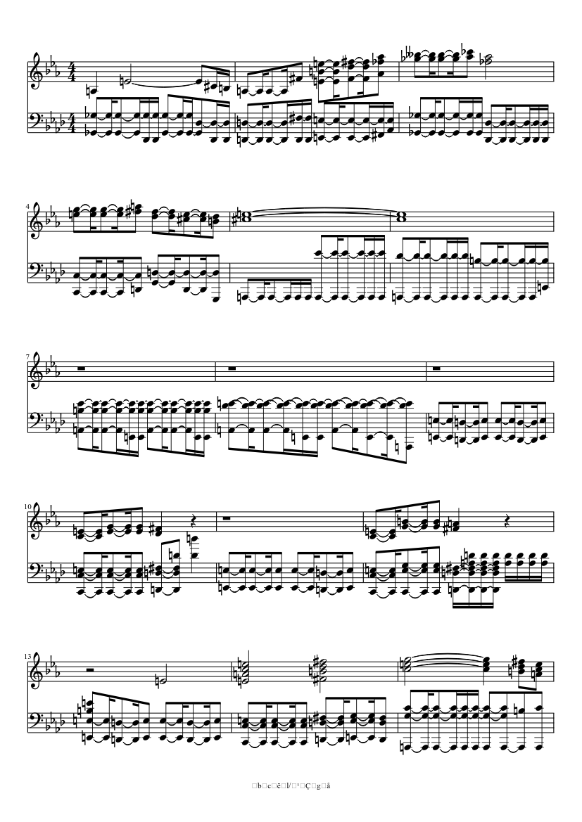 Monster Hunter 4 Main theme (departure of breeze) Sheet music for Piano ...