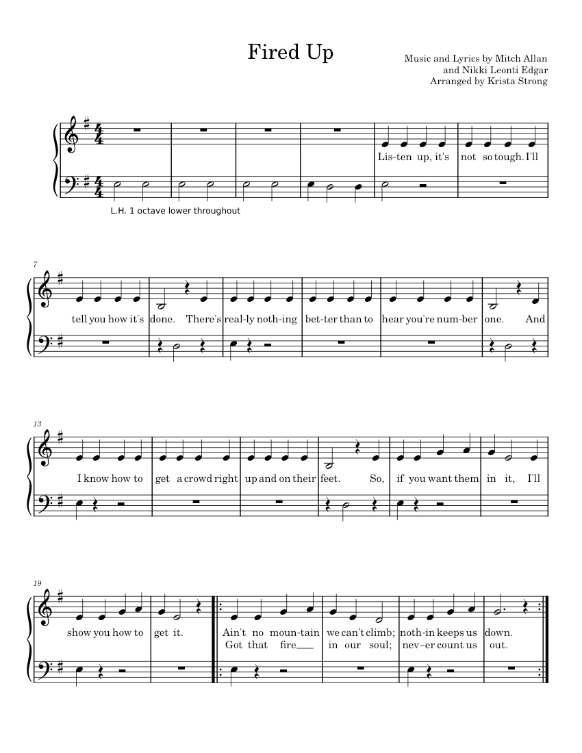 Fired Up (from Disney's Zombies) – Mitch Allan Fired Up Easy Piano ...