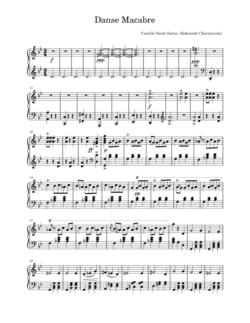 Danse macabre – Camille Saint-Saëns Sheet music for Piano (Solo ...
