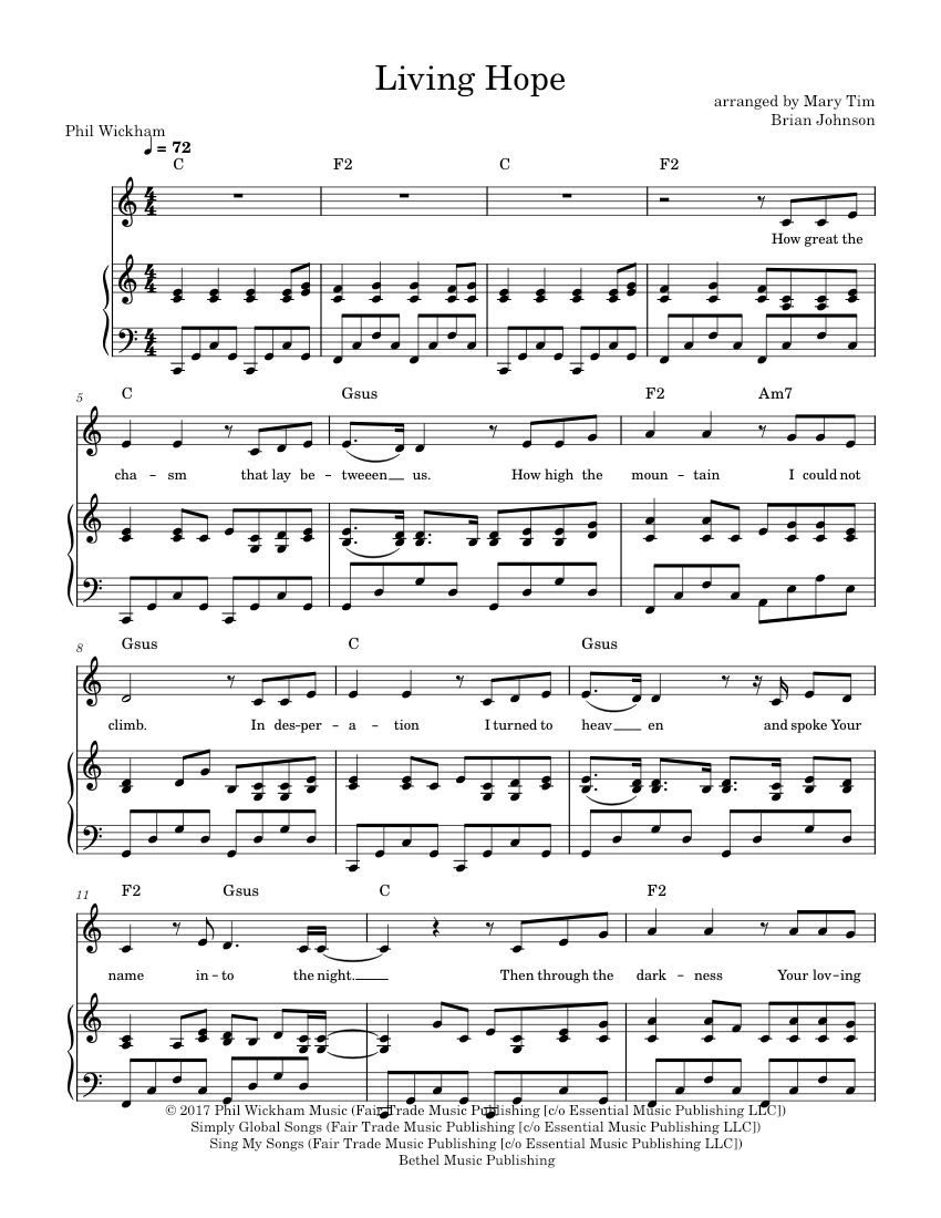 Living hope - Phil Wickham Sheet music for Piano, Vocals (Piano-Voice ...
