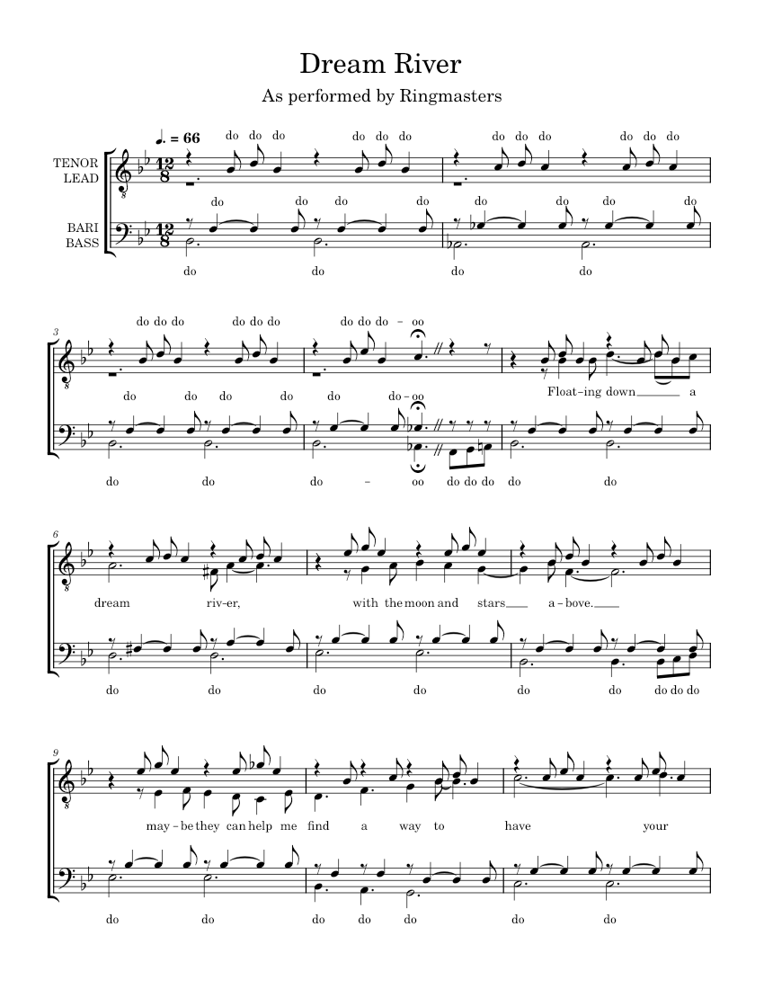 Dream River – Ringmasters Sheet music for Synthesizer (Men’s Choir) | Musescore.com