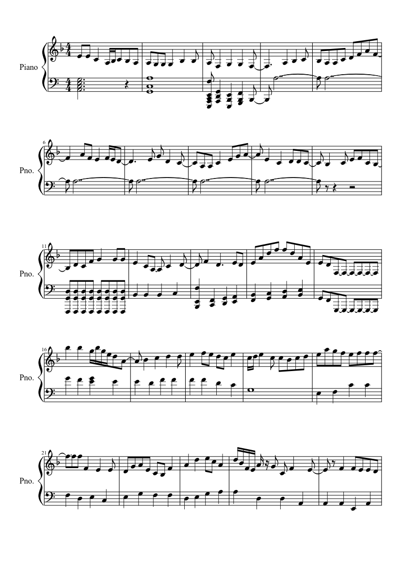 Easy Piano Sheet Music With Letters Popular Songs