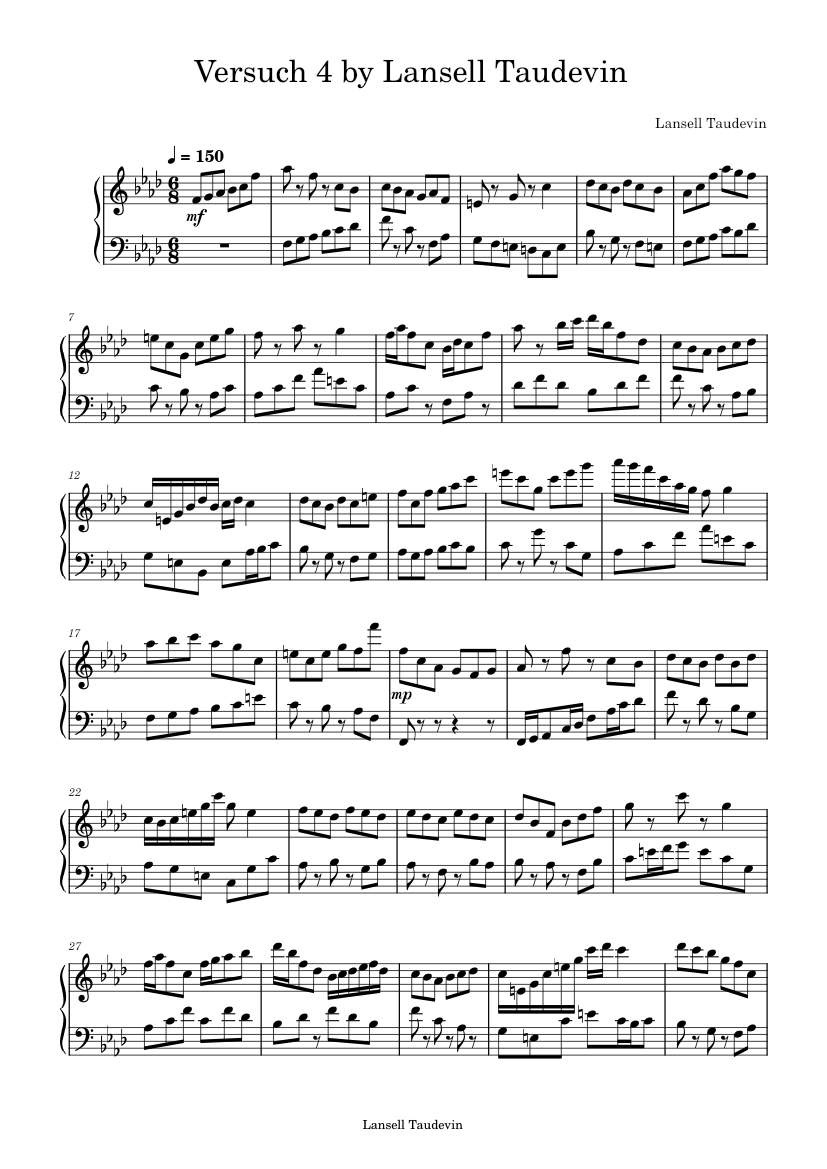Versuch_4_by_Lansell_Taudevin Sheet music for Piano (Solo) | Musescore.com