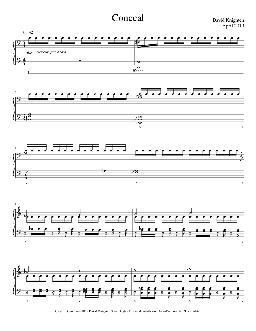 Conceal Sheet music for Piano (Solo) | Musescore.com