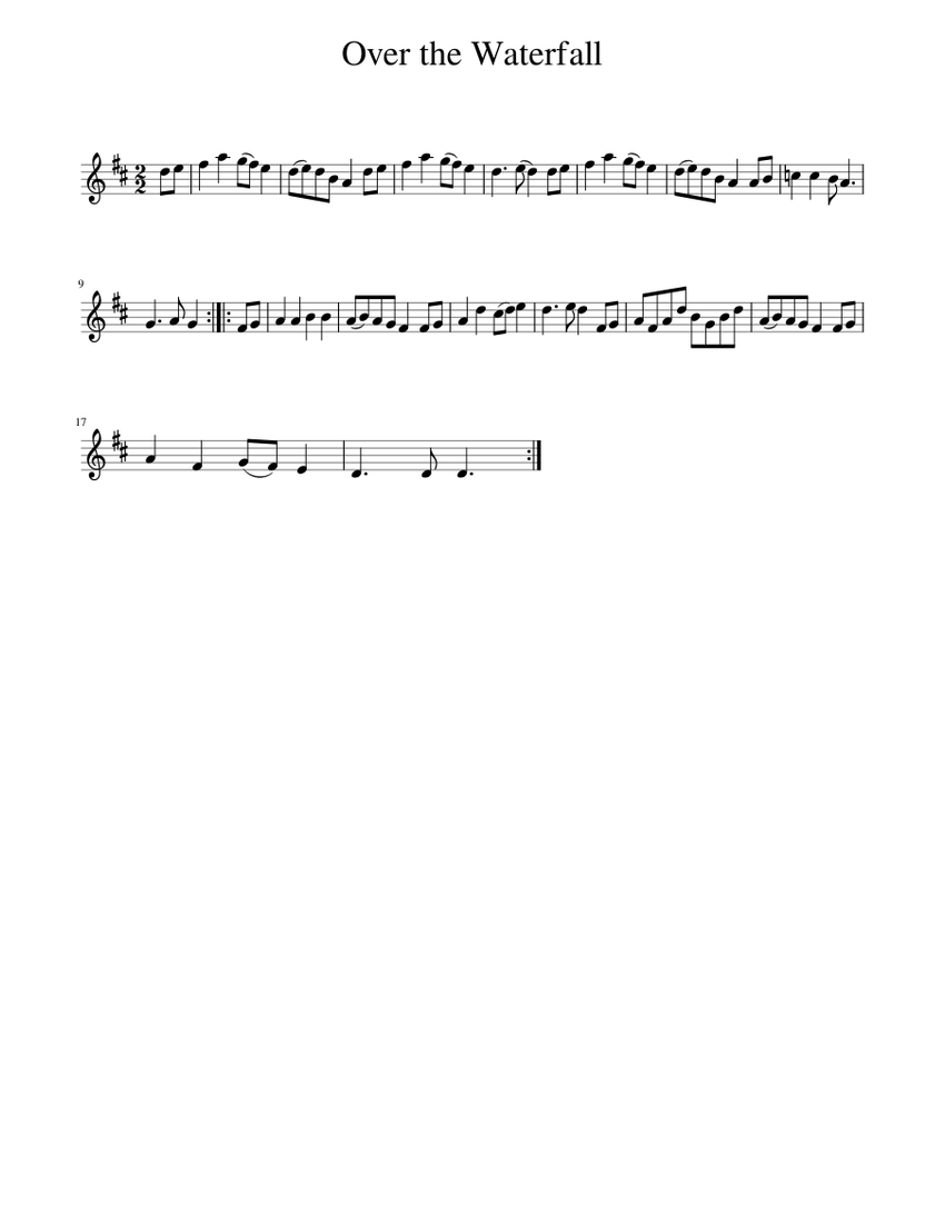 Over the Waterfall Sheet music for Piano (Solo) | Musescore.com