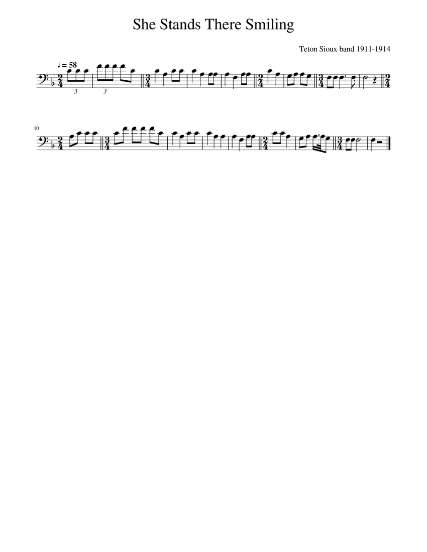 Teton Sioux band - She Stands There Smiling Sheet music for Piano (Solo ...