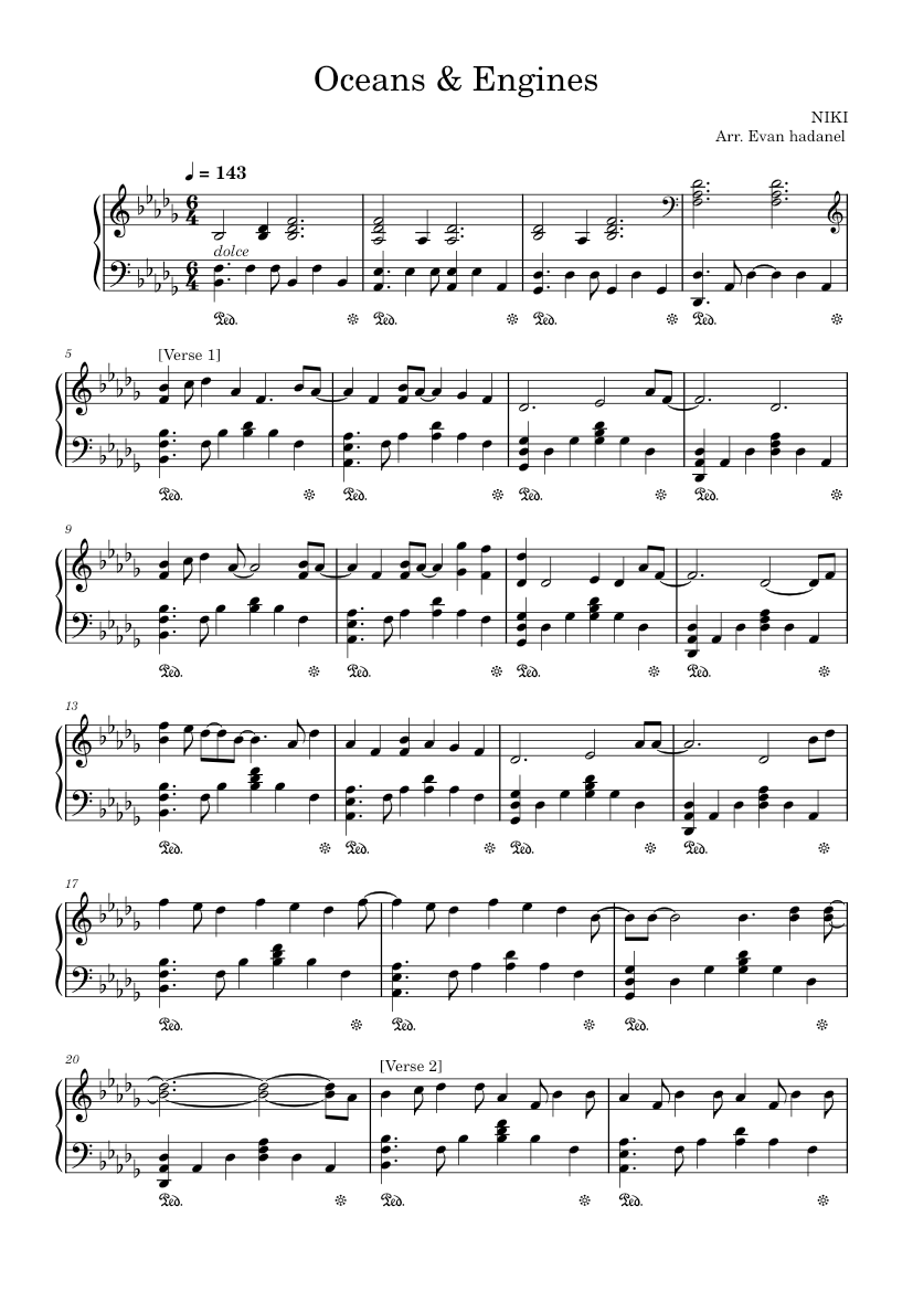 Oceans & Engines – NIKI (Nicole Zefanya) Sheet Music for Piano (Solo ...