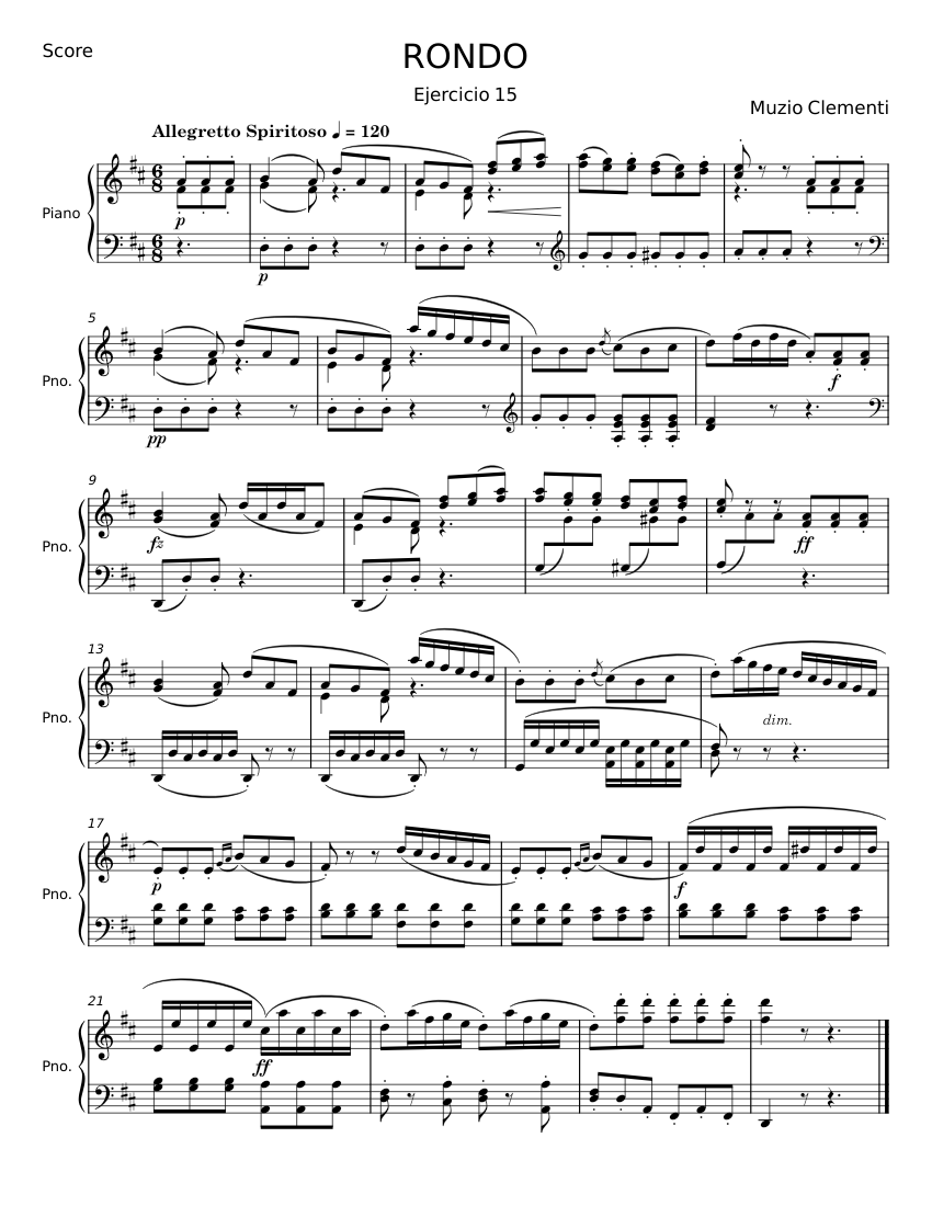 Op. 35 sonatina III rondò - Muzio Clementi - piano tutorial