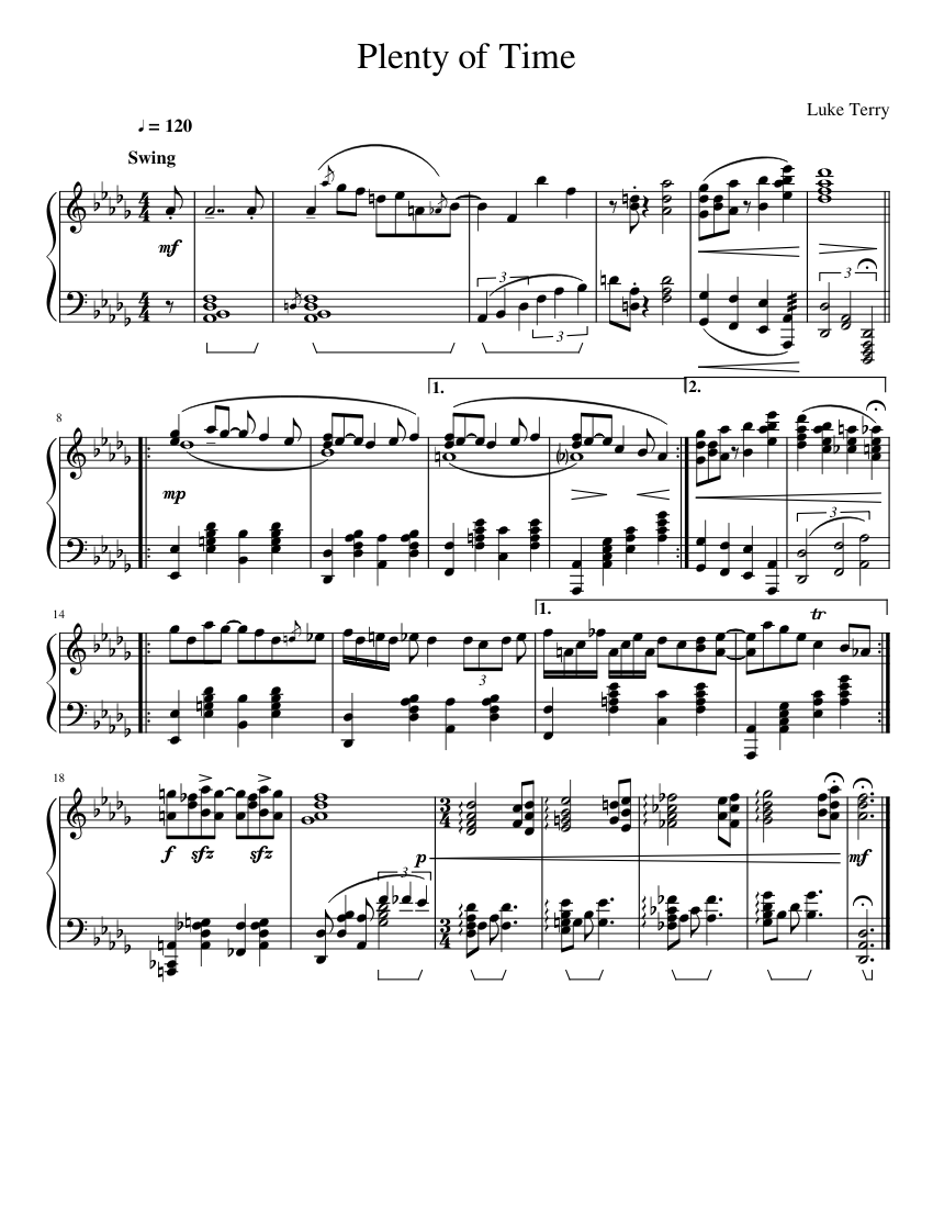 Plenty of Time Sheet music for Piano (Solo) | Musescore.com