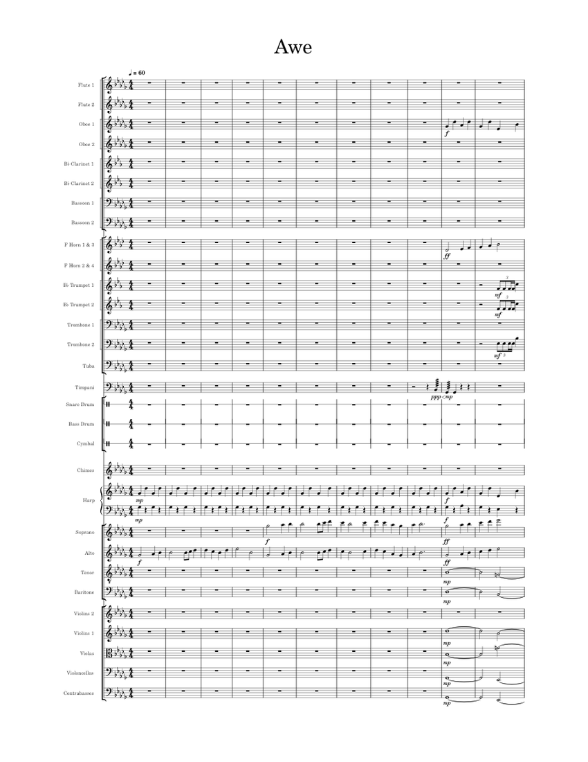 Awe Sheet music for Trombone, Soprano, Alto, Tenor & more instruments ...