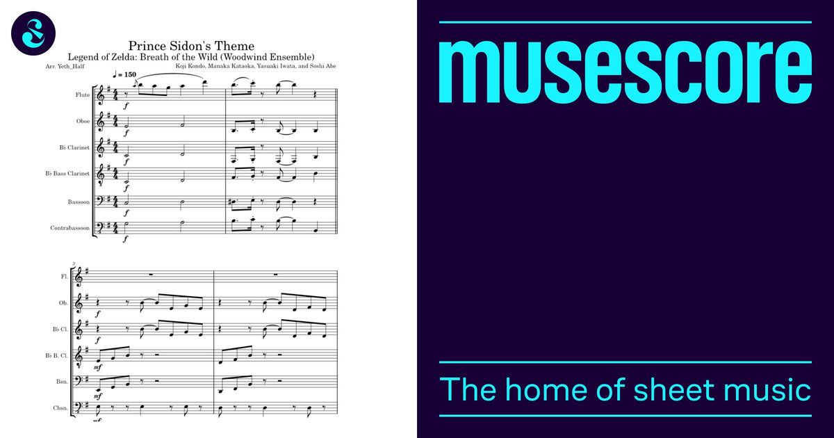 Prince Sidon's Theme Sheet music for Flute, Oboe, Clarinet in b-flat ...
