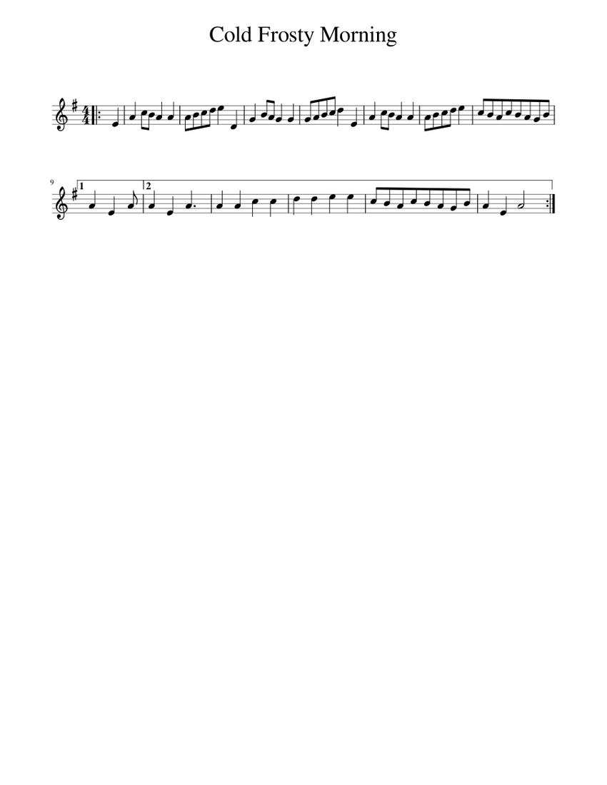 Cold Frosty Morning Sheet music for Piano (Solo) Easy | Musescore.com