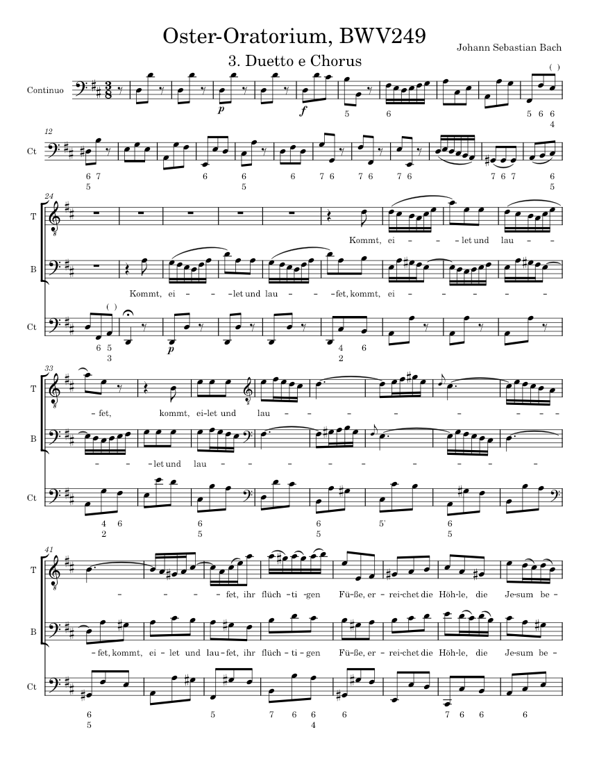 BWV249-03 Oster-Oratorium Sheet music for Vibraphone, Bass guitar ...