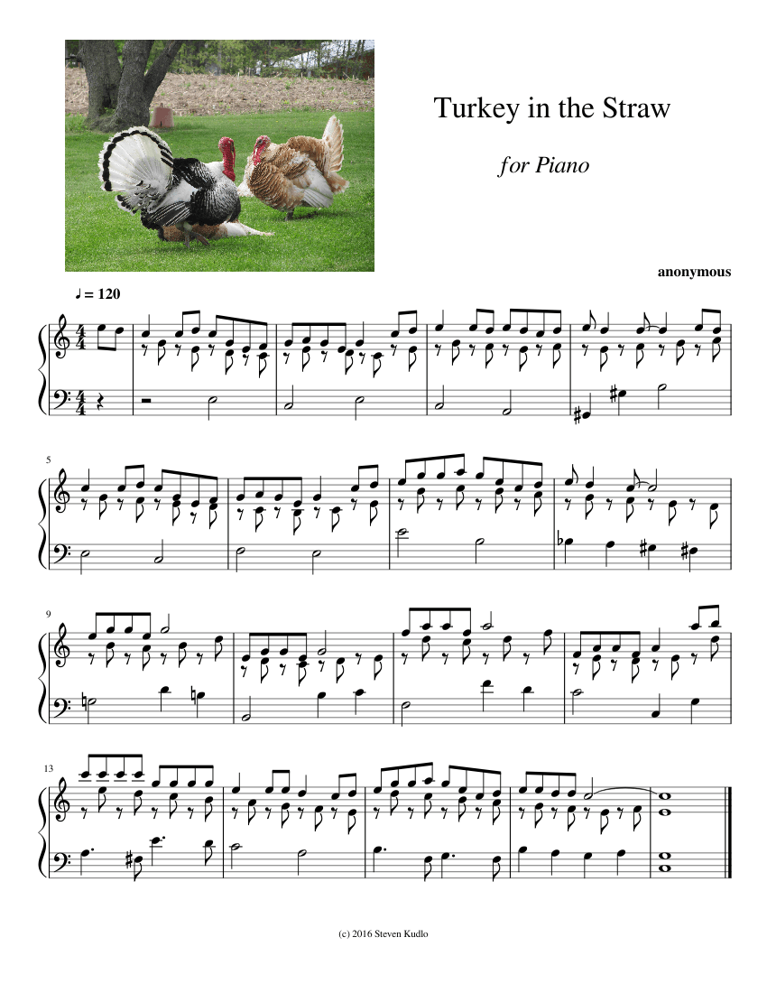 Turkey in the Straw Sheet music for Piano (Solo) | Musescore.com