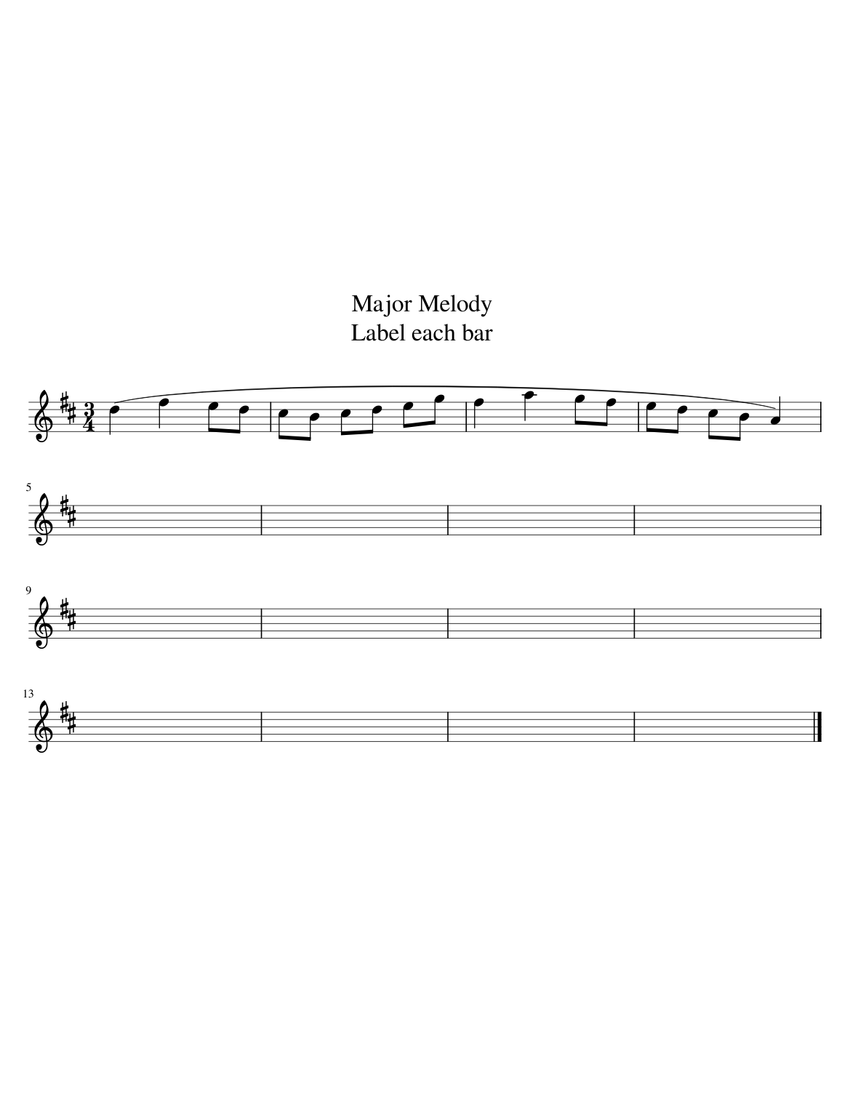 Major Melody Opening four bars Sheet music for Piano (Solo) Easy ...